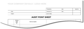 A40 - Audit Point Sheet - Personalised - Prestige Printing